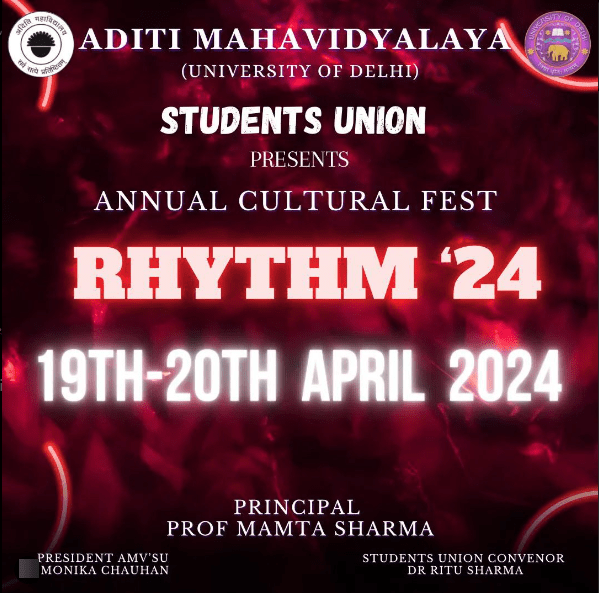 RHYTHM'2024: Aditi Mahavidyalaya's Annual Fest is Here!